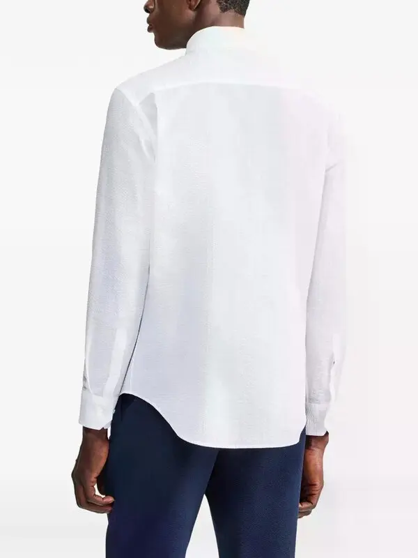 Giorgio Armani Regular Fit Cotton Seersucker Shirt