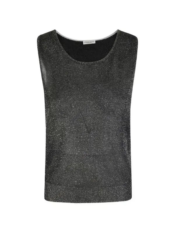 ROBERTO COLLINA Metallic-effect Scoop-neck Top - Grey