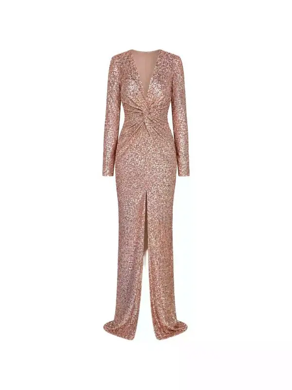 ROSERRY Sequin-embellished Twist-detail Dress - Pink