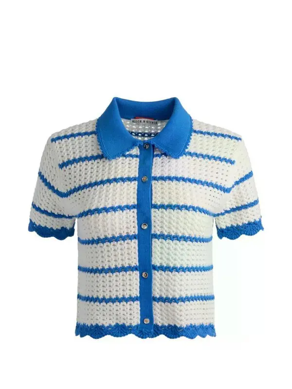 Alice + Olivia Randall Pointelle-knit Cardigan - White