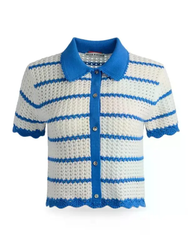 Alice + Olivia Randall Pointelle-knit Cardigan