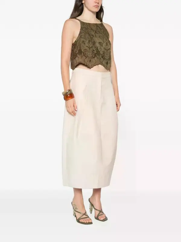 MOUTAKI Guipure-lace Cropped Blouse