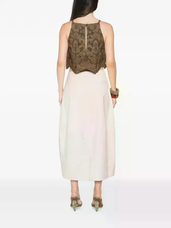 MOUTAKI Guipure-lace Cropped Blouse