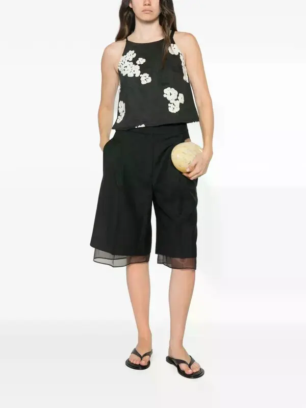 MOUTAKI Sleeveless Floral Embroidered Blouse
