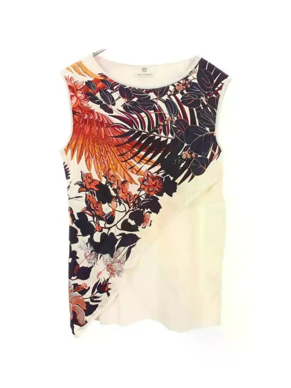 Hermès Floral-print Sleeveless Silk Tank Top