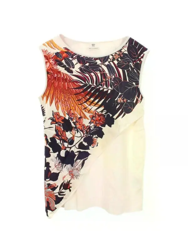 Hermès Sleeveless Floral Print Silk Tank Top