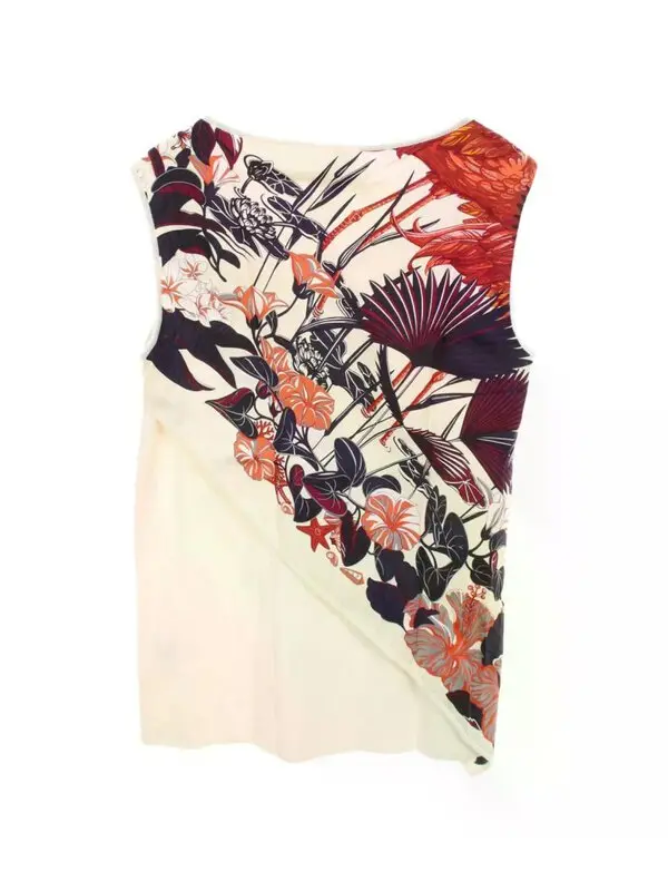 Hermès Sleeveless Floral Print Silk Tank Top