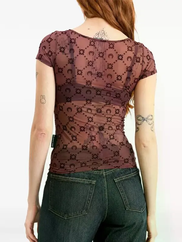 MARINE SERRE Moonogram Mesh Flock T-shirt