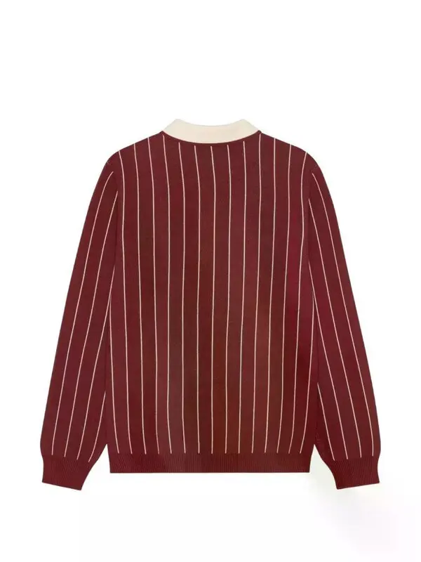 LES DEUX Pinstriped Long-sleeve Polo Shirt