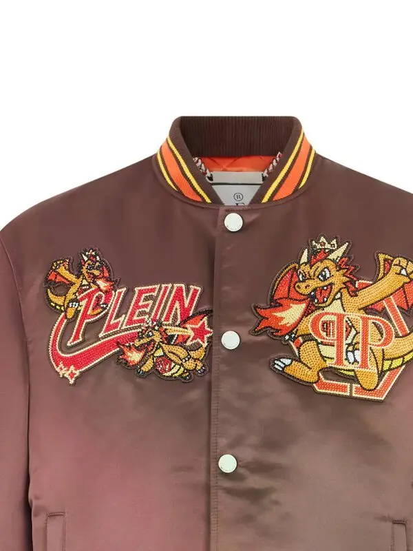 Philipp Plein Dragon Stones Satin Bomber Jacket