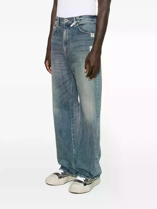 Mihara Yasuhiro Faded Patchwork Jeans