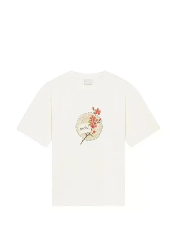 Drole De Monsieur Drôle Porcelaine Cotton T-shirt - Neutrals