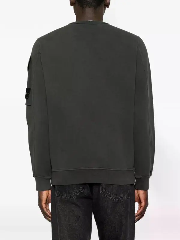 Stone Island Logo Patch Long Sleeve Sweatshirt - Grey