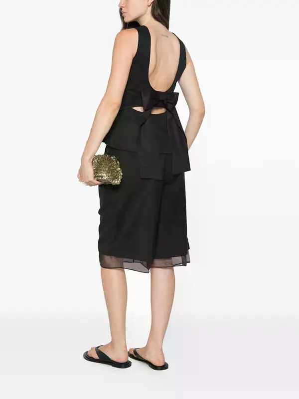MOUTAKI Bow Detail Peplum Blouse - Black