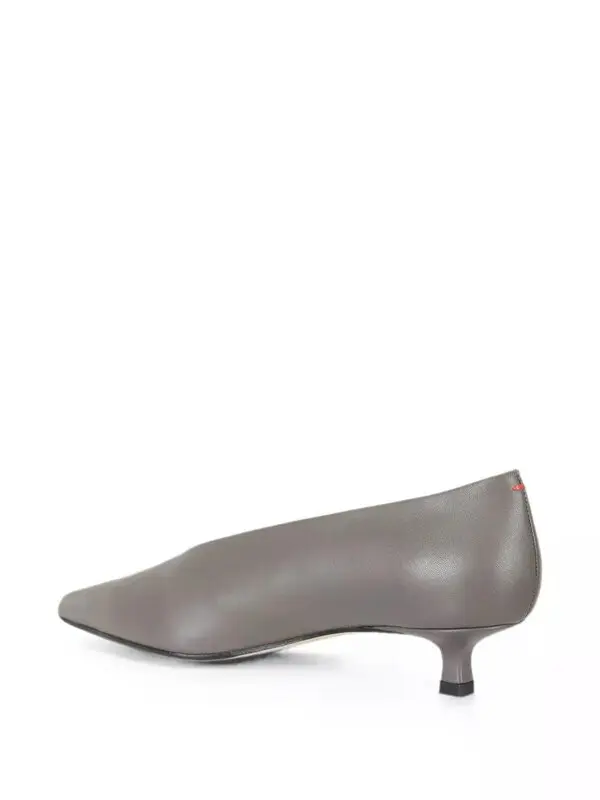 AeydĒ Clara Pointed-toe Leather Kitten-heel Pumps