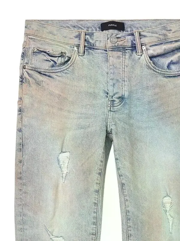 PURPLE BRAND Light Indigo Mud Distressed Jeans - Blue