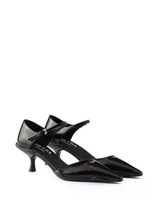 Prada Brushed-leather D'orsay Pumps