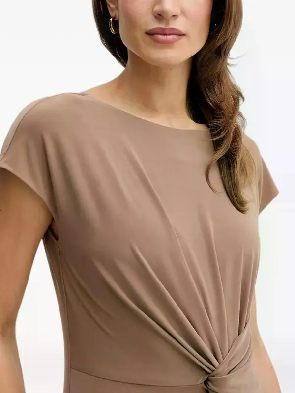 Joseph Ribkoff Twist Detail Cap Sleeve Midi Dress - Neutrals