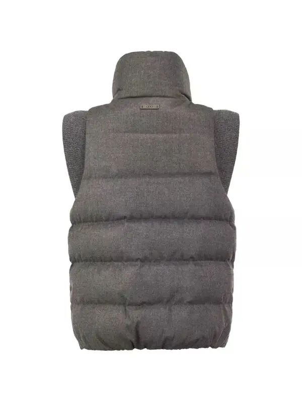 Peserico Padded High-neck Gilet With Lurex Knit Inserts