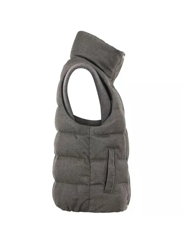Peserico Padded High-neck Gilet With Lurex Knit Inserts