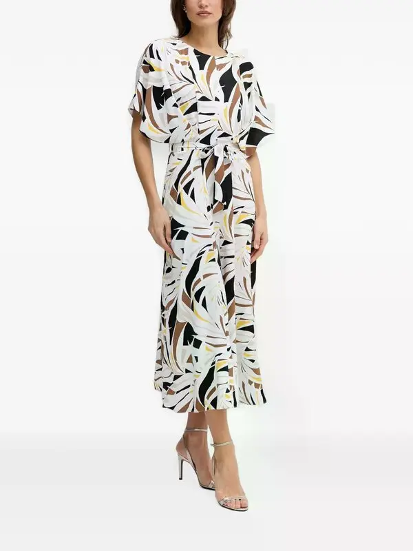 Joseph Ribkoff Abstract Print Belted Midi Dress