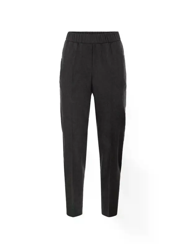 Peserico Tapered Elasticated-waistband Trousers - Grey