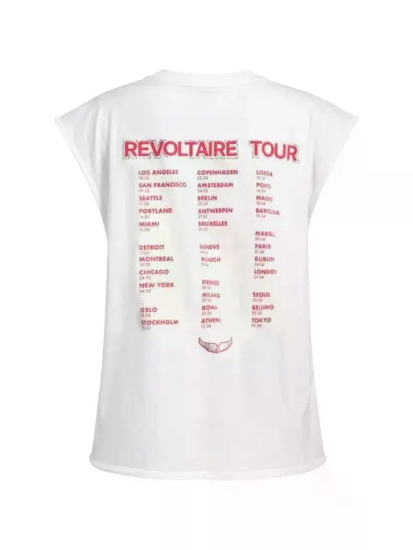 Zadig&Voltaire Rhinestone Embellished Cap Sleeve T-shirt