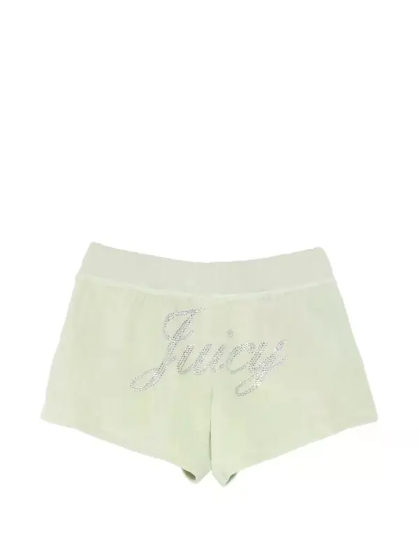 SPORTY & RICH Rhinestone-embellished Track Shorts - Green