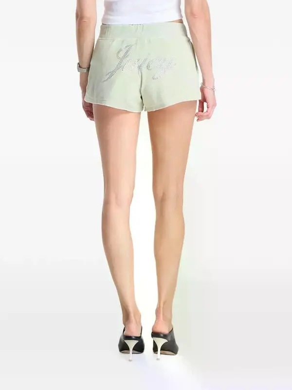 Sporty & Rich Rhinestone Embellished Track Shorts