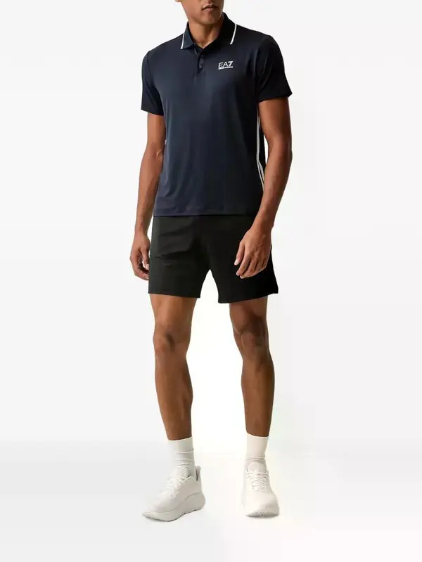 EA7 Logo-print Side-stripe Polo Shirt