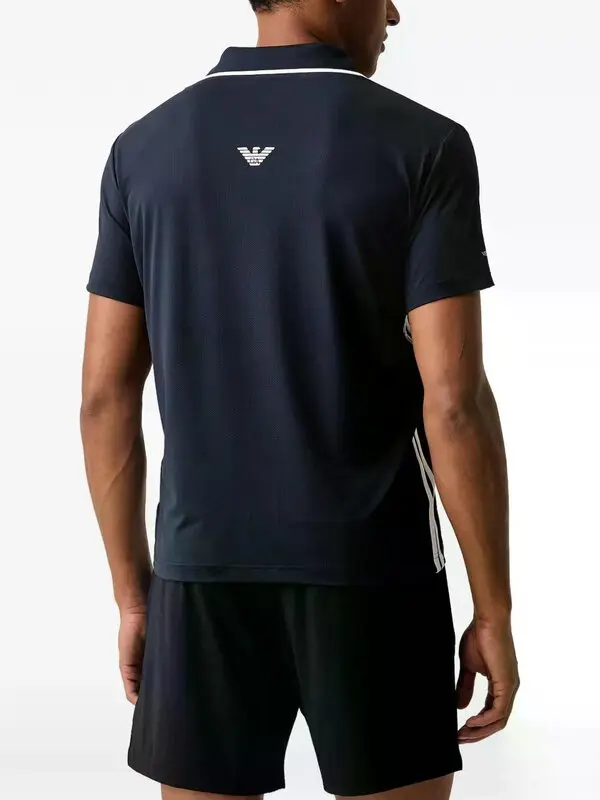 EA7 Logo-print Side-stripe Polo Shirt
