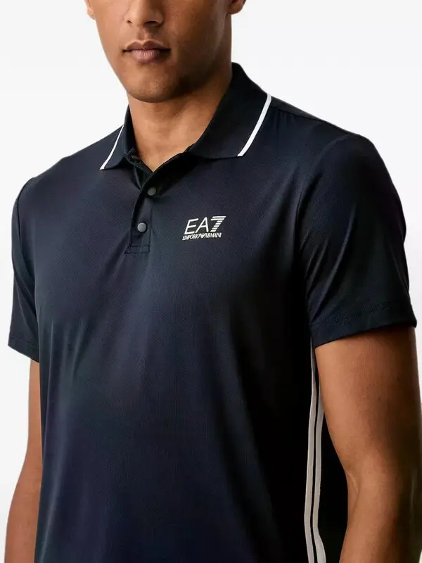 EA7 Logo-print Side-stripe Polo Shirt