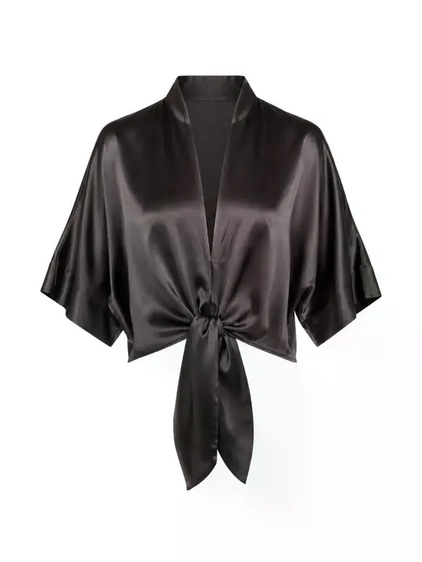 THE SEI Tie-front Dolman-sleeve Blouse