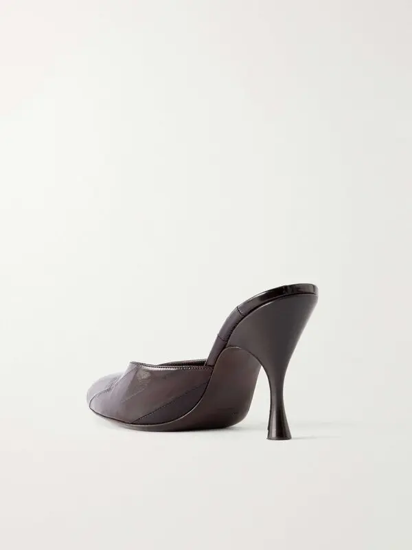 HERBERT LEVINE Textured-leather Pumps - Dark Brown