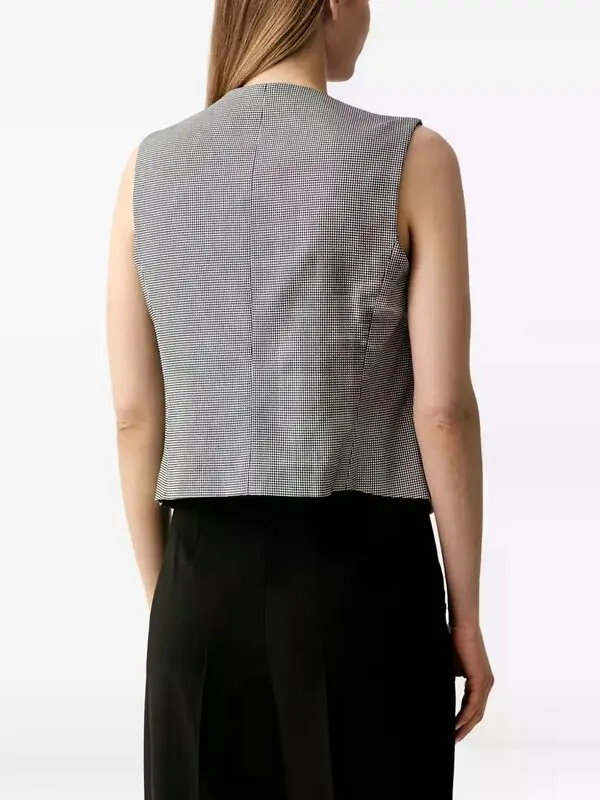 Dkny Houndstooth-pattern Wrap-style Top