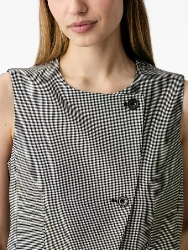Dkny Houndstooth-pattern Wrap-style Top