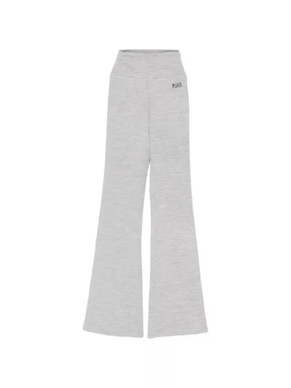 SPORTY & RICH Logo-print Flared Leggings - Grey