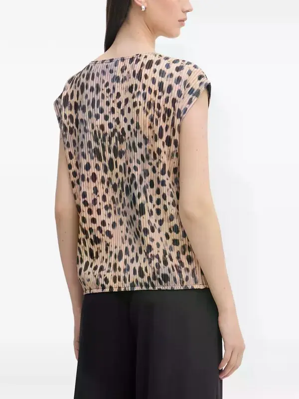Joseph Ribkoff Leopard-print Plissé Top