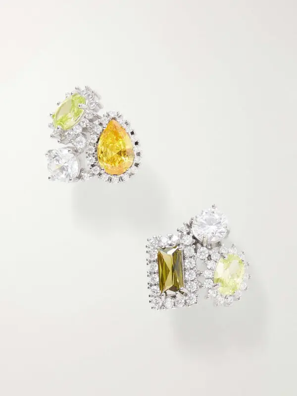 MAISON MARGIELA Cluster Embellished Silver-tone Earrings