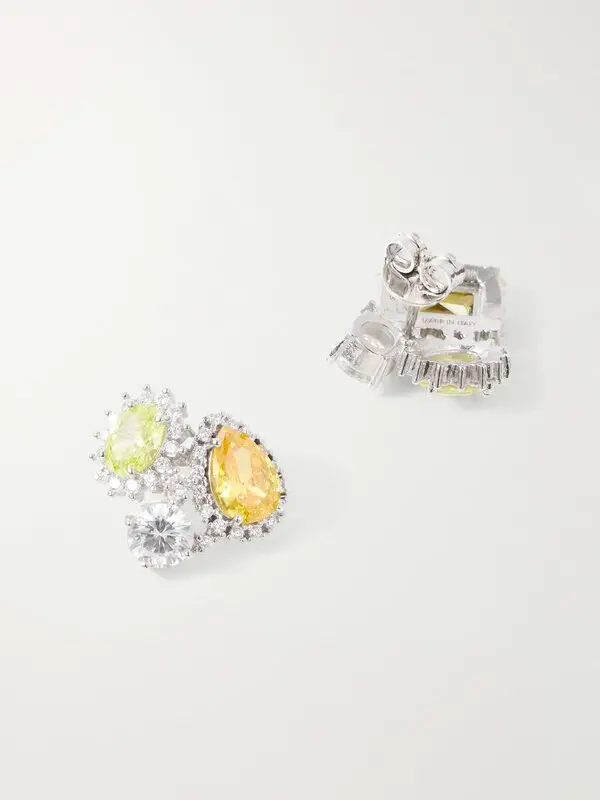 MAISON MARGIELA Cluster Embellished Silver-tone Earrings