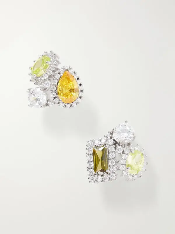 MAISON MARGIELA Embellished Silver-tone Cluster Earrings - Yellow