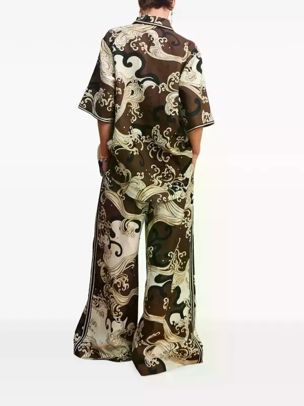 ALEMAIS Otis Wave-print Shirt