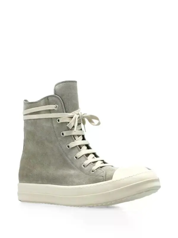 Rick Owens Leather High-top Sneakers - Grey