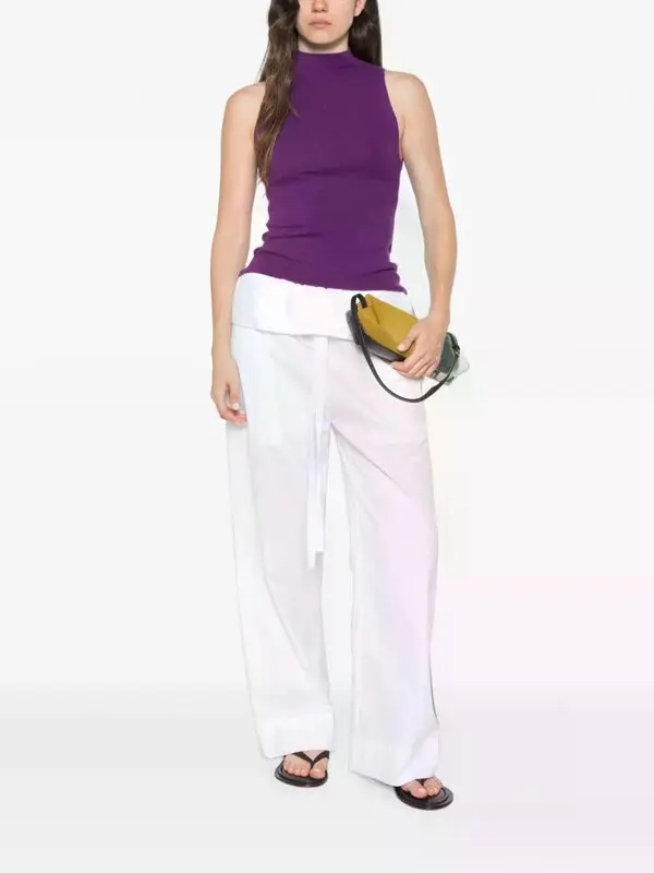 Eric Bompard Plain-knit Sleeveless Mock Neck Top