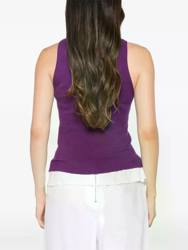 Eric Bompard Plain-knit Sleeveless Mock Neck Top