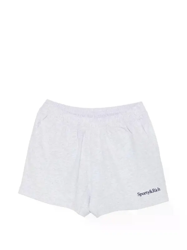 SPORTY & RICH Logo-embroidered Track Shorts - Grey