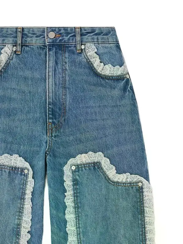 GANNI Audri Lace-trim Jeans