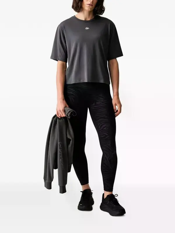 EA7 Embroidered Lotus Motif T-shirt