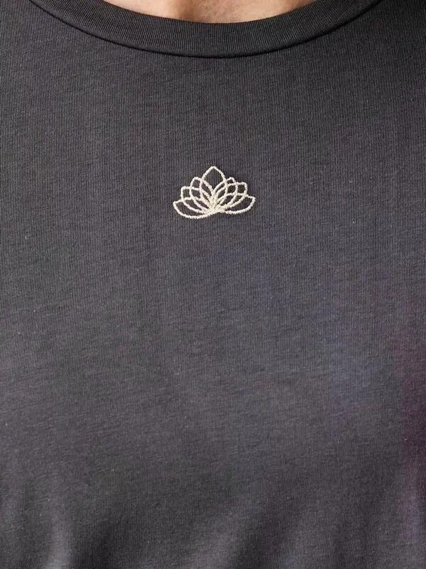 EA7 Embroidered Lotus Motif T-shirt