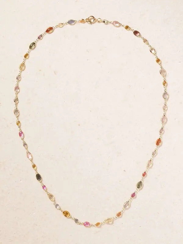 Jia Jia Chakra 18-karat Gold And Sapphire Beaded Necklace - Multi